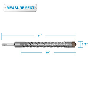 Patio 1-3/8’’ SDS Plus Hammer Drill Bit for Rotary Masonry Hammer Concrete Cement Surface