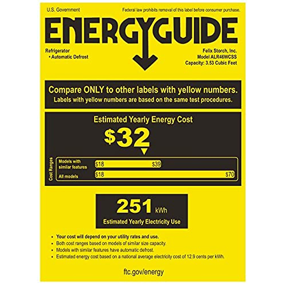 Summit Appliance ALR46WCSS 20" Wide Built-In All-Refrigerator, ADA Compliant, Adjustable Thermostat, 3.53 cu.ft Capacity, Automatic Defrost, Temperature & Open Door Alarms, Interior Light
