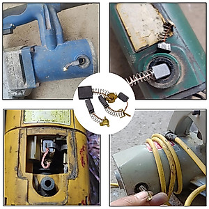 Rrina 20Pcs Electric Motor Carbon Brushes 10 Different Sizes for Replacement Repair Power Tool Part