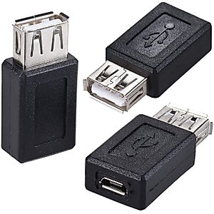 Warmstor 3-Pack USB 2.0 A Female to Micro USB Female Adapter Converter Connector Support Data Sync & Charging