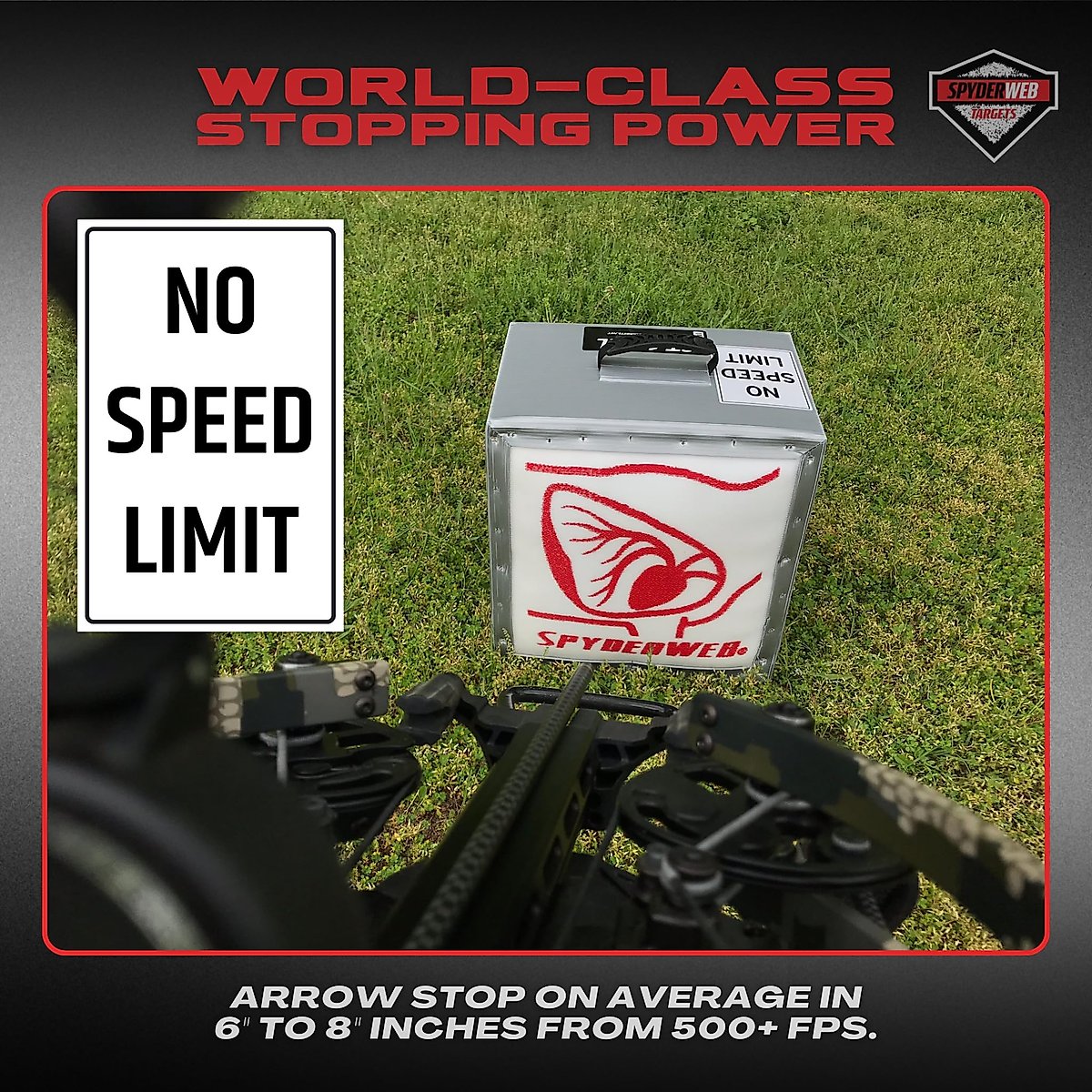 SpyderWeb ST14XL-Crossbow Archery Target for Shooting 500 FPS or More-14x14x13-Field Tip Only-No Speed Limit Stopping Power