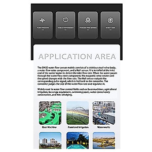 XAXAX Water Flow Meter, Water Flow Sensor, Stainless Steel Meter, Beer Machine, Beverage, Farmland Irrigation, Large Pipe Diameter DN32,Gallon, QTS, PTS, L, m³