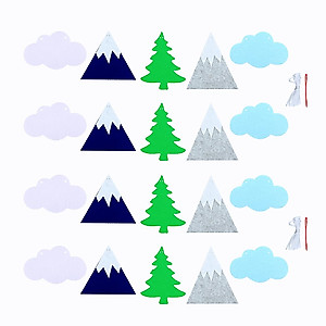 FAZHBARY 2 Pack Felt Woodland Garland Mountain Banner Mountain Nursery Decor Woodland Theme Baby Shower Decorations