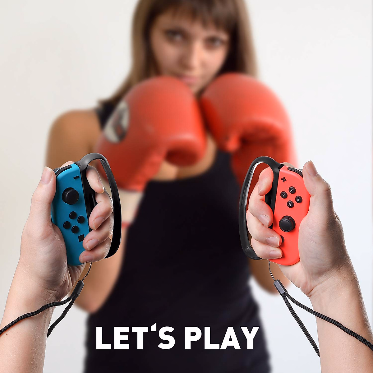 Switch Boxing Grips, Switch Accessories Compatible with Nintendo Switch Sports and Nintendo Switch Boxing Games - 2 Packs (Black)