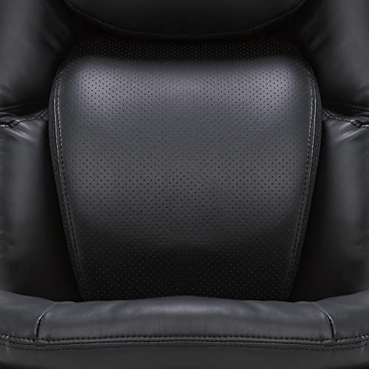 Elle Decor Anniston Wellness by Design Mid Office AIR Lumbar Technology, Ergonomic Computer Chair with Lower Back Support, Bonded Leather, Black