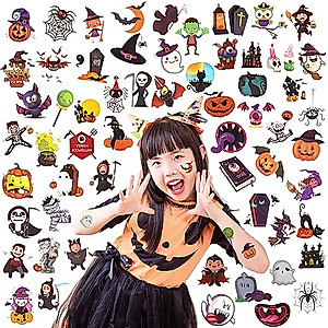 Basuwu 180PCS Halloween Temporary Tattoos for Kids - Waterproof Stickers, Themed Gift