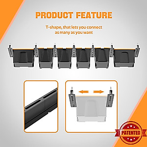 Ultrawall Overhead Garage Storage Racks for Bins, Ceiling Storage Rack Garage Hanging Organizer for Totes with Adjustable Width, Heavy Duty Ceiling Container Bin Rack (7 Pack, 6 Bins)