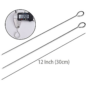 12 inch Barbecue Skewers Metal BBQ Sticks,12Pack Stainless Steel Square Skewer,Kebob,kabob Sets for Grill Outings Cooking (BBQ Skewers Square 12inch-12p)