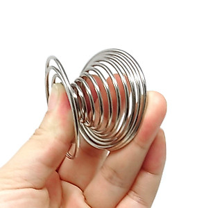 Honbay 4PCS Stainless Steel Spring Wire Tray Egg Cups Holder Serving Cup Egg Tray for Egg (silver)