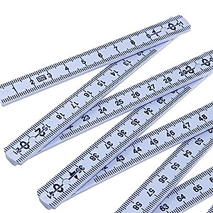 Faotup 2PCS White 1 Meter ABS Folding Ruler with Sliding Extension,Mini Folding Ruler,Small Folding Ruler,Folding Ruler Slide,Folding Rulers Measuring Tool,5.11×1.00×0.51Inches