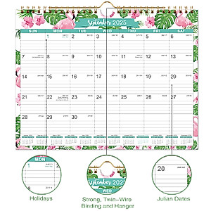 2025-2026 Wall Calendar - 18 Months Wall Calendar 2025-2026 from Jul. 2025 - Dec. 2026, 11" x 8.5", Twin-wire Binding, Ruled Blocks with Julian Dates