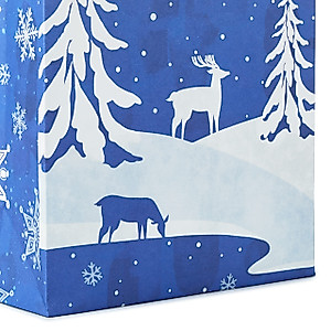 Hallmark 6" Christmas Gift Bags (6 Small Bags: Blue and White, Polar Bear, Snowflakes, Reindeer and Trees) for Holiday Parties, Gift Cards, Teacher Presents, Party Favors