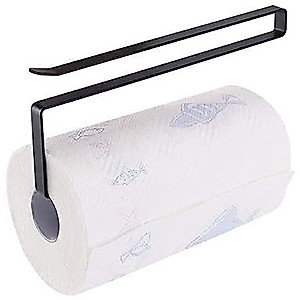 Kitchen Paper Roll Holder Paper Towel Rack Dining Table Kitchen Paper Roll Holder Vertical Paper Towel Storage Rack ( Color : Black )