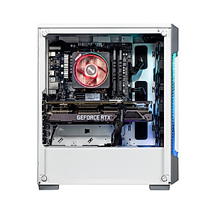 Velztorm White Fultix CTO Gaming Desktop PC (AMD Ryzen 5-5500 6-Core, GeForce RTX 3060 Ti 8GB, 16GB DDR4, 1TB PCIe SSD + 1TB HDD (3.5), RGB Fans, 650W PSU, AC WiFi, Bluetooth, Win 10 Home) VELZ0060