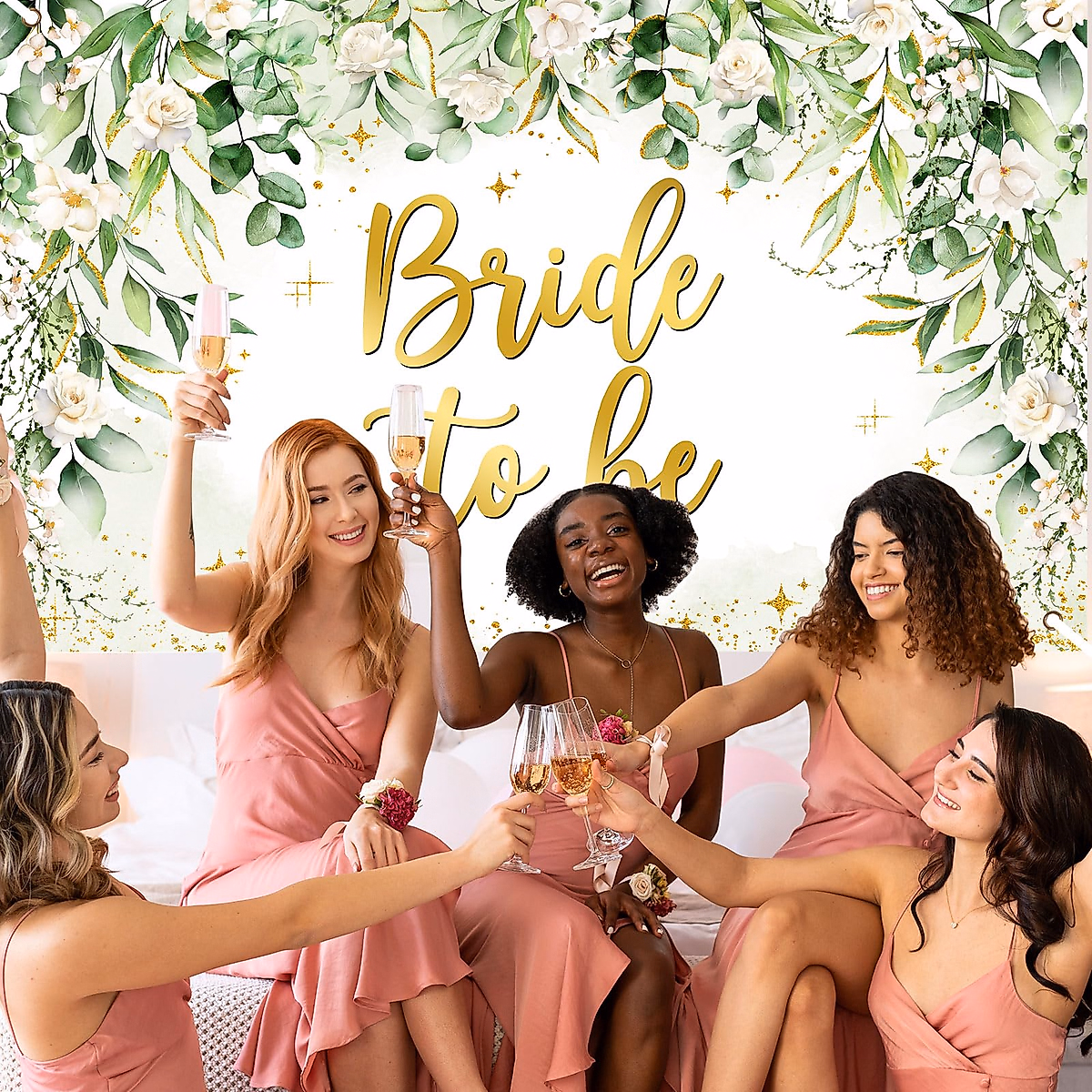 Lecheme Greenery Bride to Be Backdrop Sage Green Bridal Shower Backdrop Floral Bride to Be Banner Wedding Shower Decorations Bachelorette Party Decorations Bride to Be Photo Background