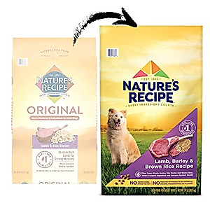 Nature’s Recipe Original Dry Dog Food for Adult Dogs, Lamb & Rice Recipe, 24 lb Bag