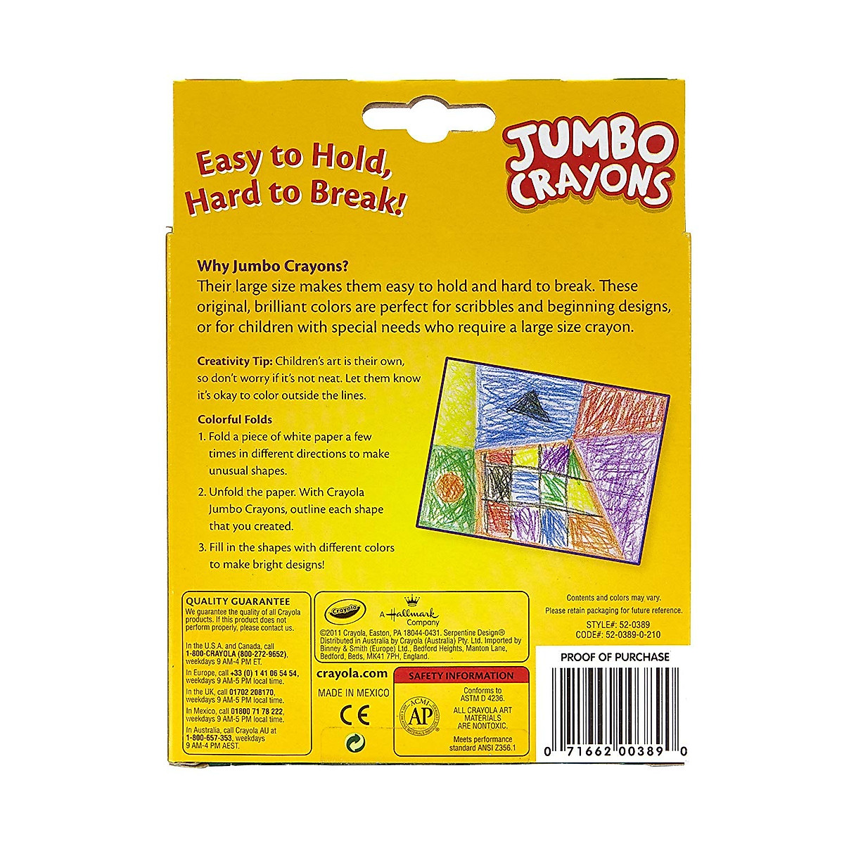 Crayola Jumbo Crayons, 8 Toddler Crayons, Assorted Colors