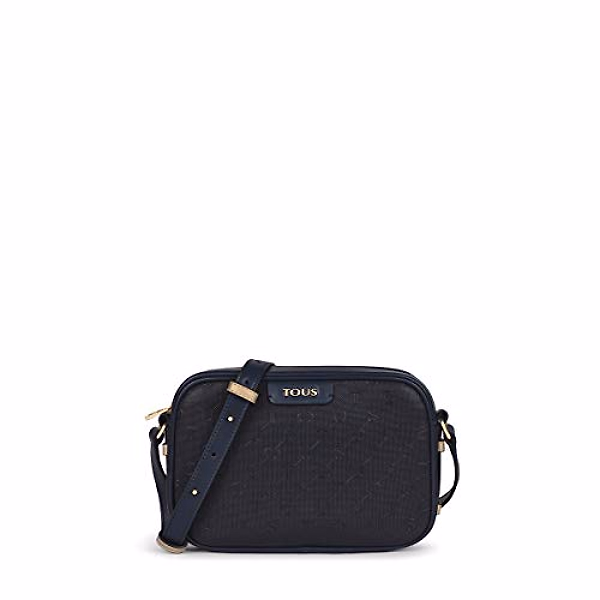 TOUS Navy Blue Synthetic Leather Crossbody Bag for Women, 7x23x16 cm, Script Collection