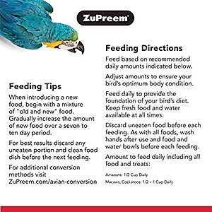 ZuPreem Natural Bird Food Pellets for Large Birds, 3 lb (Pack of 2) - Everyday Feeding Made in USA, Essential Vitamins, Minerals, Amino Acids for Amazons, Macaws, Cockatoos
