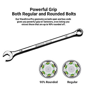Capri Tools 1/2 in. WaveDrive Pro Combination Wrench for Regular and Rounded Bolts