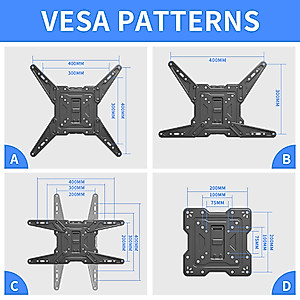 XINLEI Full Motion TV Wall Mount for Most 26-55 Inch Flat Curved TVs, Wall Mount TV Bracket with Swivel Articulating Extension Tilt Arm, Support up to 70lbs, Max VESA 400x400mm(MAP3)
