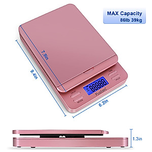 Fuzion Shipping Scale, Digital Postage Scale for Packages 86 lb/0.1oz with Hold and Tare, Postal Scale with Flip Holder, Package Scale for Small Business, Battery & AC Adapter
