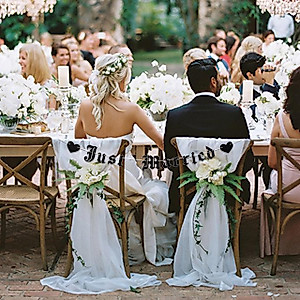 Vgaruint Just Married Gothic Wedding Banner - Goth Wedding Party Decoration, Emo Party Decor, Dark Alternative Heavy Metal Letter Garland (Gothic Marry Banner)