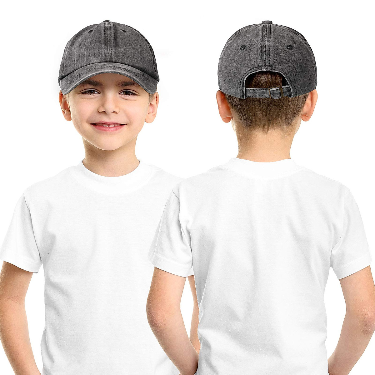 4 Pieces Kids Baseball Hats Distressed Washed Toddler Plain Baseball Caps Adjustable Summer Trucker Hats for Boys Girls