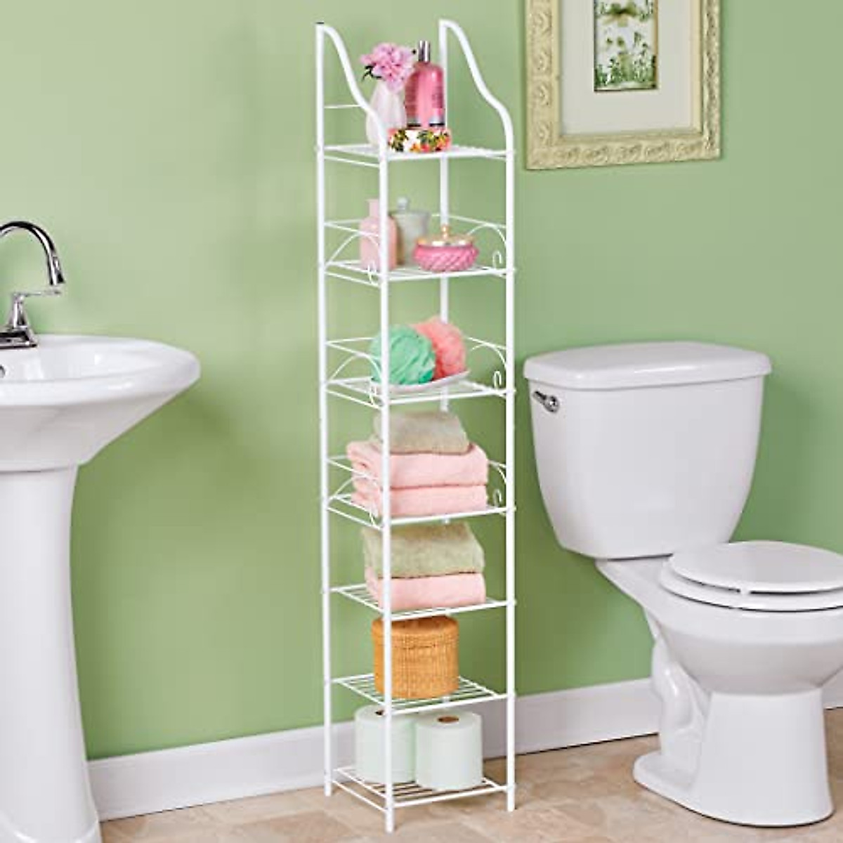 Collections Etc Lovely 7 Tier Decorative Metal Scrollwork Design Shelf