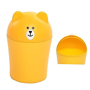 Zonster Mini Trash Can with Lid Desktops Cartoon Animals Waste Basket Rubbish Storage Bin Garbage Organizer for Office Kids Bedroom, One Size