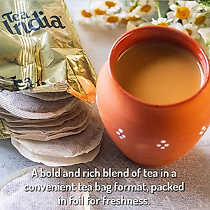 Tea India Masala Chai Tea Flavorful Blend Of Black Tea & Natural Ingredients Strong Full-Bodied Traditional Indian Caffeinated Tea 80 Round Teabags