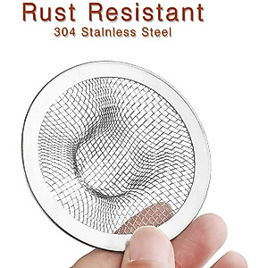 40pcs Heavy Duty Stainless Steel Slop Basket Filter Trap, 2.75" Top / 1" Mesh Metal Sink Strainer,Perfect for Kitchen Sink/Bathroom Bathtub Wash basin Floor drain balcony Drain Hole,Utility