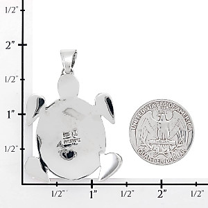 Turtle Spiny Turquoise Pendant Necklace 20" Sterling Silver 925 Genuine Gemstones (Rainbow Spiny)