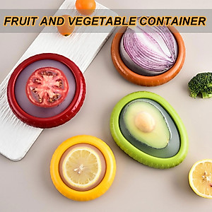 Generic Silicone Fruit Storage Box - Beautiful Fruit And Vegetable Anti-Oxidation Storage Box, Silicone Fruit and Vegetable Storage Containers Set for Fridge Keep Fresh (4 Pack)