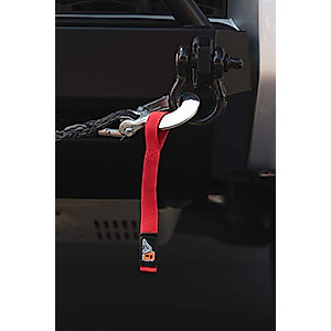 Agency 6™ WINCH HOOK PULL STRAP - RED - 1 INCH WIDE - Heavy Duty - Made in the U.S.A. - Lifetime warranty