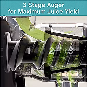 West Bend Juicer Cold Press Masticating Extractor Machine Features Quiet Motor Anti-Clog Reverse Function Nutrient Preserving For Juicing Fruits Vegetables and All Greens, 150-Watts, Silver