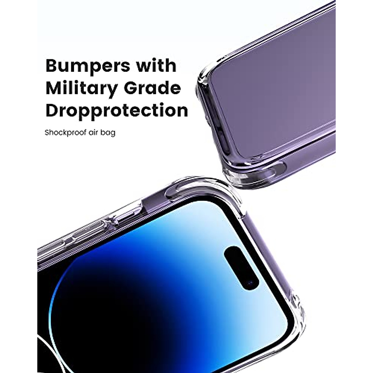 Mkeke for iPhone 14 Pro Max Case Clear, Not Yellowing Phone Case for iPhone 14 Pro Max Clear with Slim Cover & Shockproof Bumper 2022