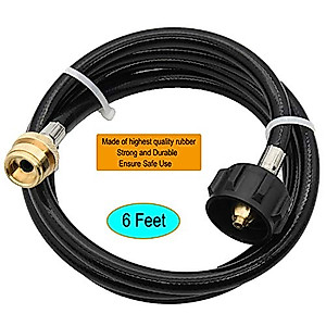 KAKO 6 Feet Propane Tank Converter Adapter Hose Assembly 1lb to 20lb Converter for QCC1 / Type1 LP Gas Tank with Safety Certified Connects Bulk Propane Appliances to 20 LB Propane Cylinder Tank