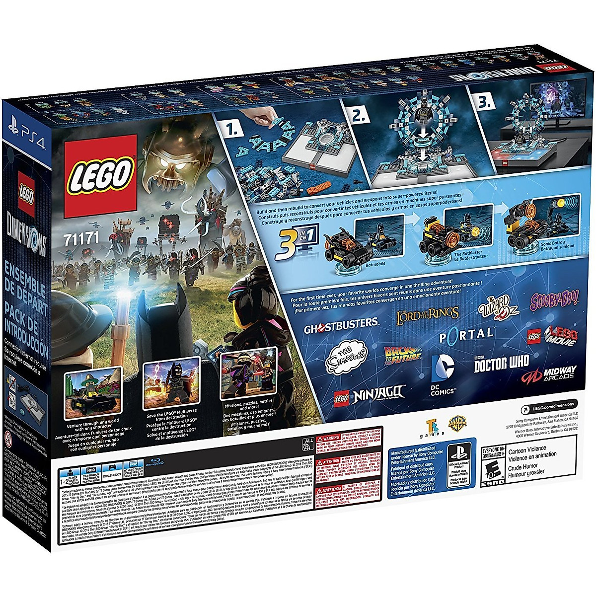 Lego Dimensions Starter Pack with The Simpsons Homer Level Pack Bart Simpson and Krusty Fun Packs PS4