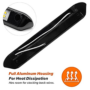 Dream Lighting 12 Volt Auto Waterproof Awning Lights/Cool White RV Exterior LED Lighting for Marine Boat Camper Trailer and Motorhome 9.84 inch Black Shell Pack of 2