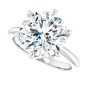 JEWELERYIUM 4 CT Round Cut Colorless Moissanite Engagement Ring, Wedding/Bridal Ring Set, Solitaire Halo Style, Solid Sterling Silver Vintage Antique Anniversary Promise Ring Gifts for Her (6.5)