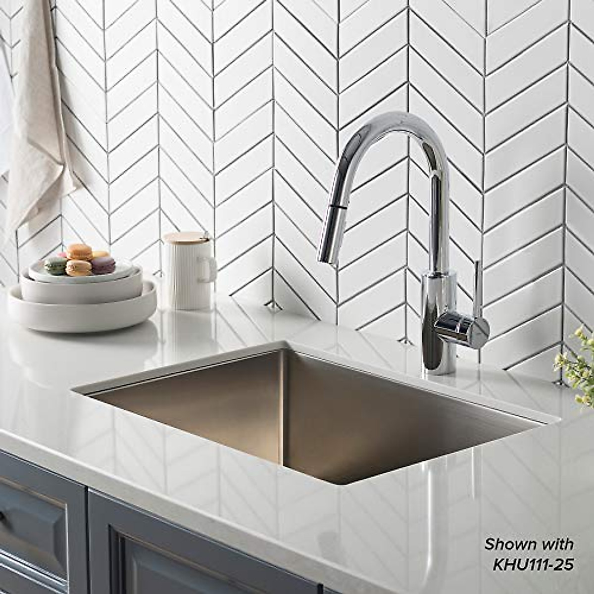 Kraus KPF-2620CH Oletto Single Lever Pull Down Kitchen Faucet, 16 Inch, Chrome (Pack of 4)