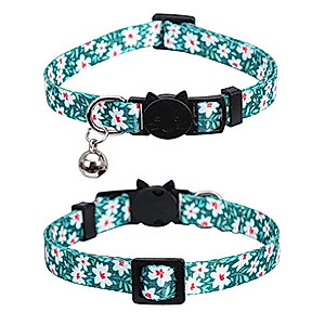 Lamphyface 3 Pack Cat Collar Floral with Bell Breakaway Adjustable Flower for Cats Kitten