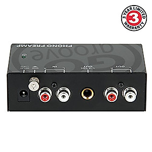 GOgroove Mini Phono Turntable Preamp Preamplifier with 12 Volt DC Adapter, RCA Input for Vinyl Record Player - Compatible with Audio Technica, Crosley, Jensen, Pioneer, 1byone and More Turntables