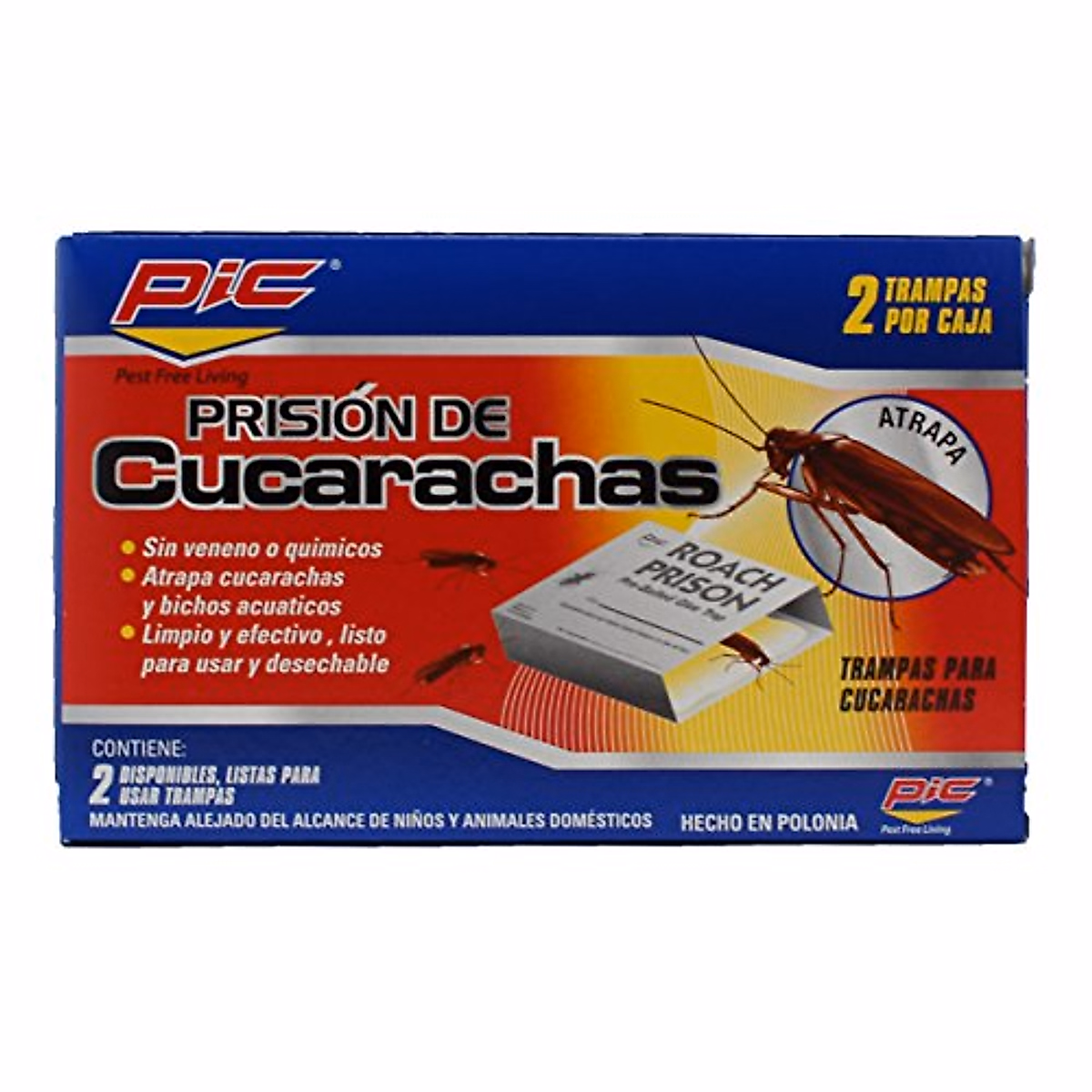 Pic Roach Prison Pre-Baited Glue Trap (2 Pack)