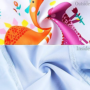 RAISEVERN Baby Girls Swimsuit Ruffles Dinosaur Bathing Suits Cute Cartoon Colorful Flowers Print Beach Sport White Summer One Piece Swimwear Backless Quick-Dry Swimming Bodysuit for 3t 4t Little Girl