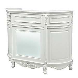 Reception Desk Receptionist Counter with LED Lighted Front Glass Panel REVIVAL
