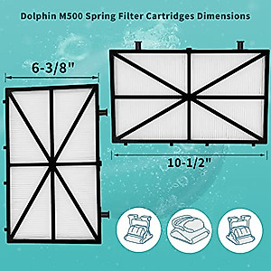 MKHFUW 9991432-R4 Robotic Pool Filter - Spring Filter Cartridges Compatible for Dolphin M500, Robotic Pool Cleaner Filters, M400, M500, M200 Robotic Pool Cleaners, Part Number 9991432-R4, 4 Pack