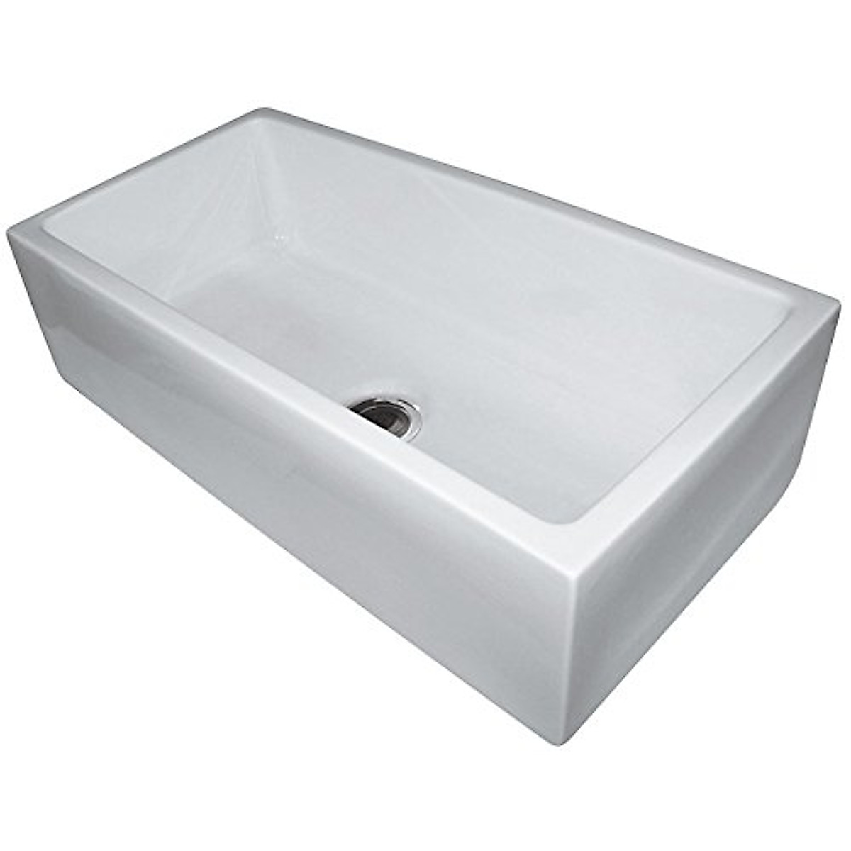 ALFI brand AB3618HS-W 36" Smooth Apron Single Bowl Fireclay Farm Sink, White