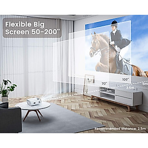 WiFi Bluetooth Projector, WiMiUS 2023 Top 1 Mini Projector with Carry Bag, Full HD 1080P & 300", Portable Projector for HDMI,VGA,USB,AV,Laptop,Smartphone